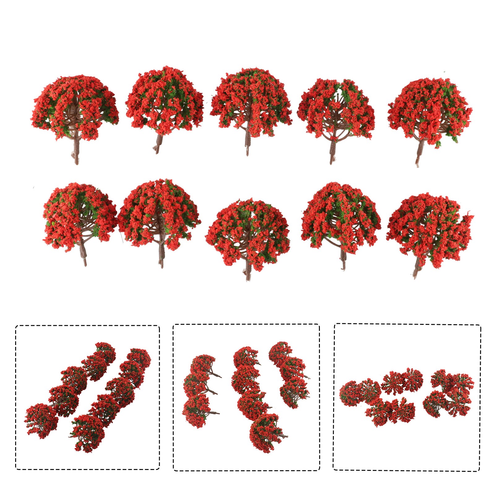 Train Track Props 10x 1150 1100 Scale Plastic Model Trees for Forest ...