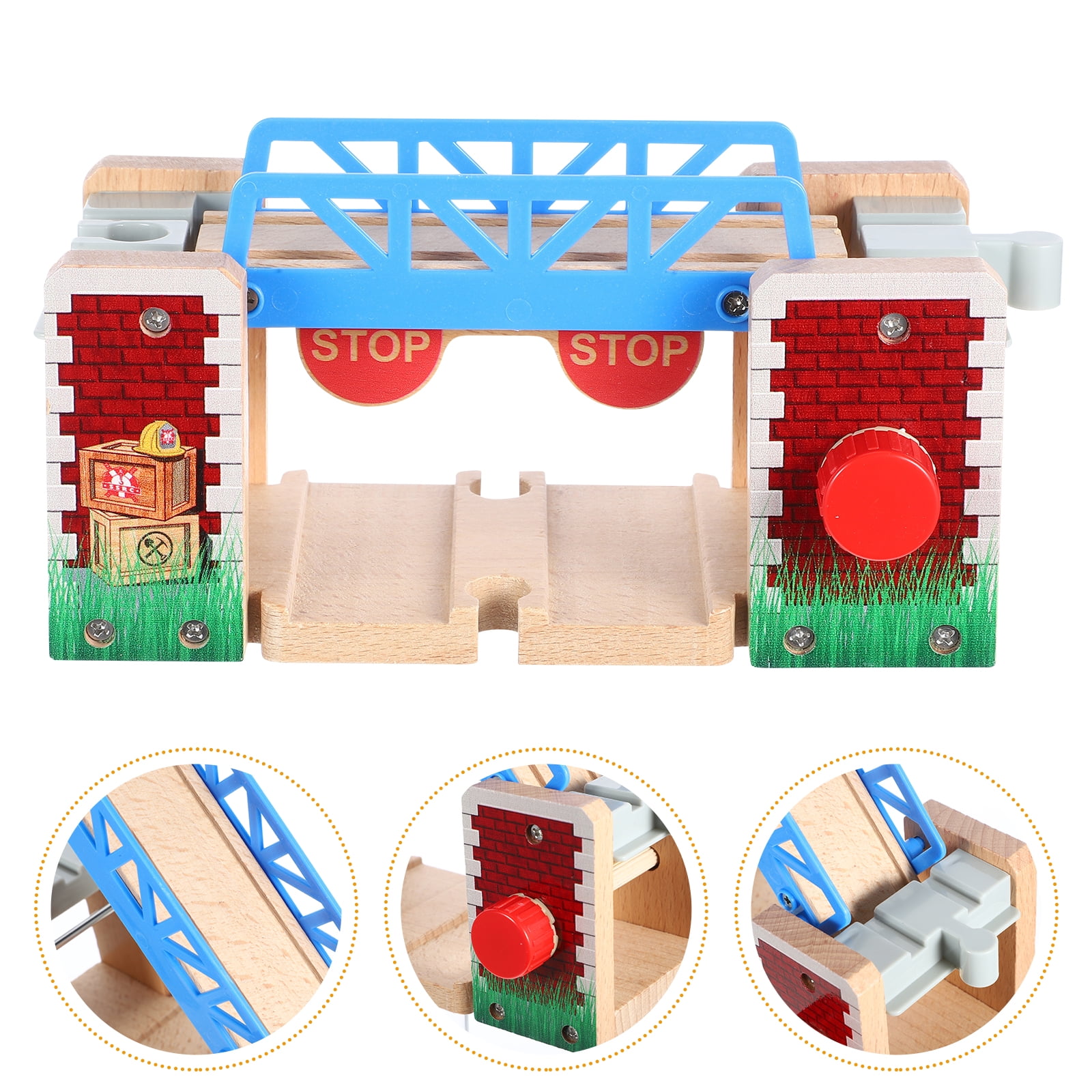 OUNONA Wood Railway Bridge for Train Tracks Wooden Train Track Accessories Train Play Toys ...
