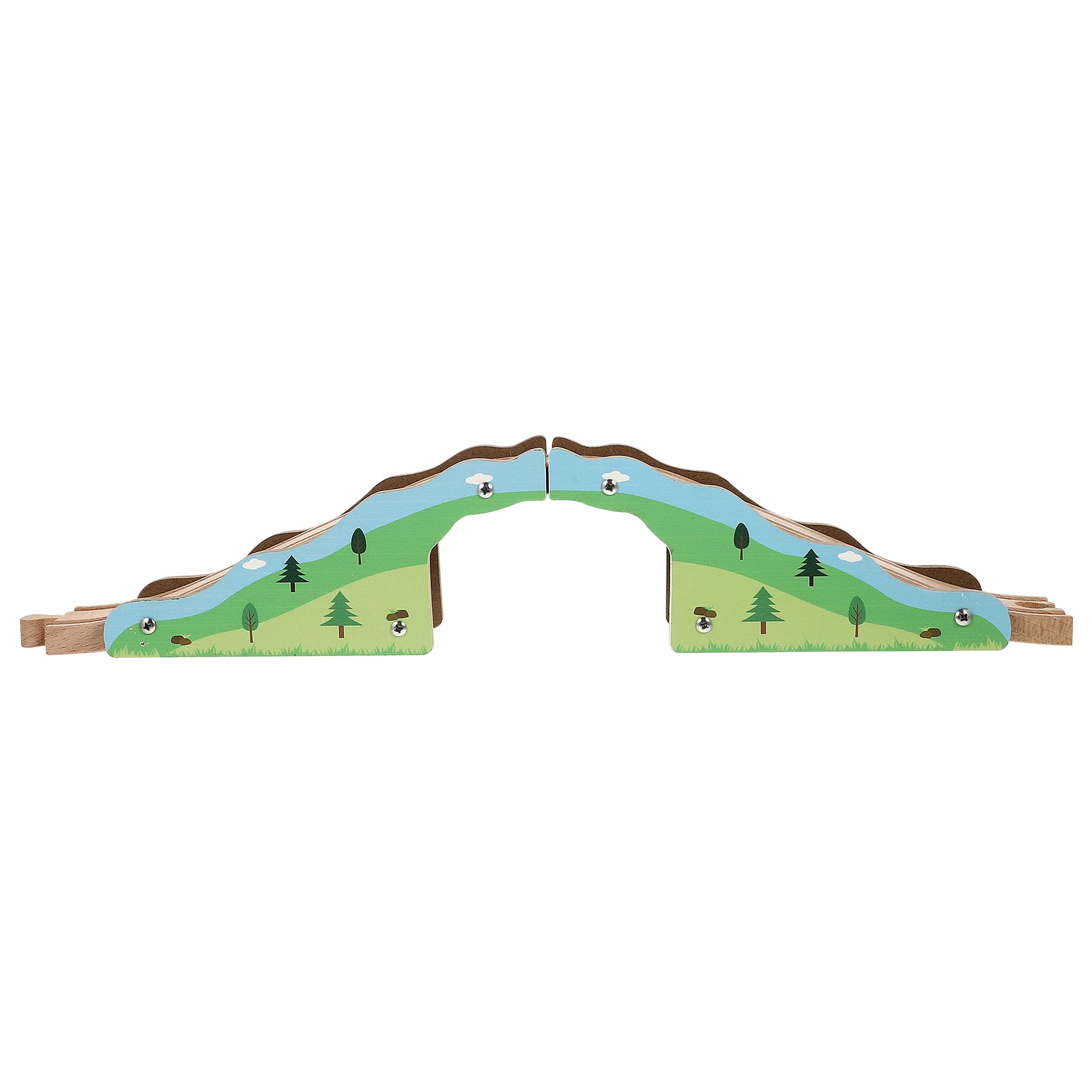 Train Track Toy Wooden Bridge Set Tracks Bridges Toys Expansion Railway ...