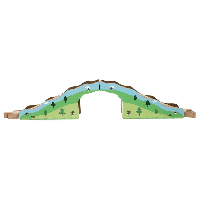 Train Track Toy Wooden Bridge Set Tracks Bridges Toys Expansion Railway ...