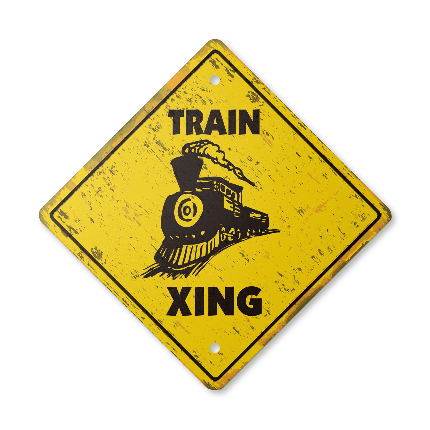 Train Vintage Crossing Sign Zone Xing | Indoor/Outdoor Plastic | 12 ...