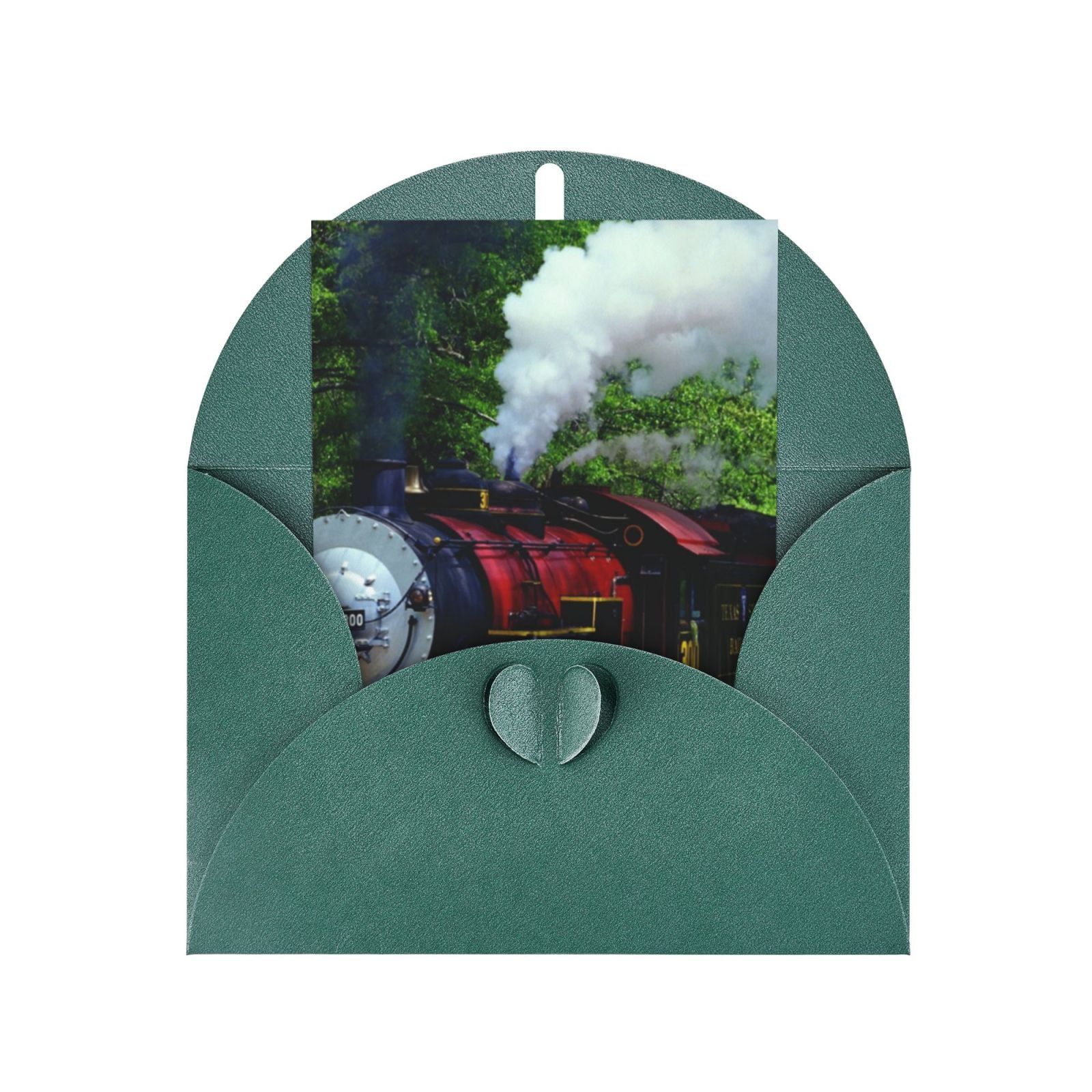 Train Vintage Steam Locomotive Trees Birthday Cards Blank Cards ...