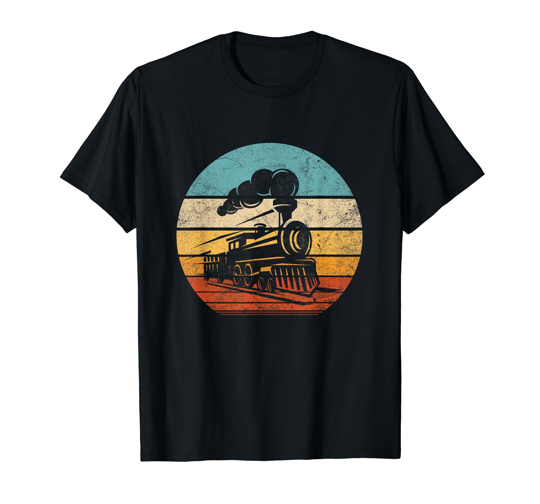 Train Vintage Sunset Retro Engineer Engine Conductor T-Shirt - Walmart.com