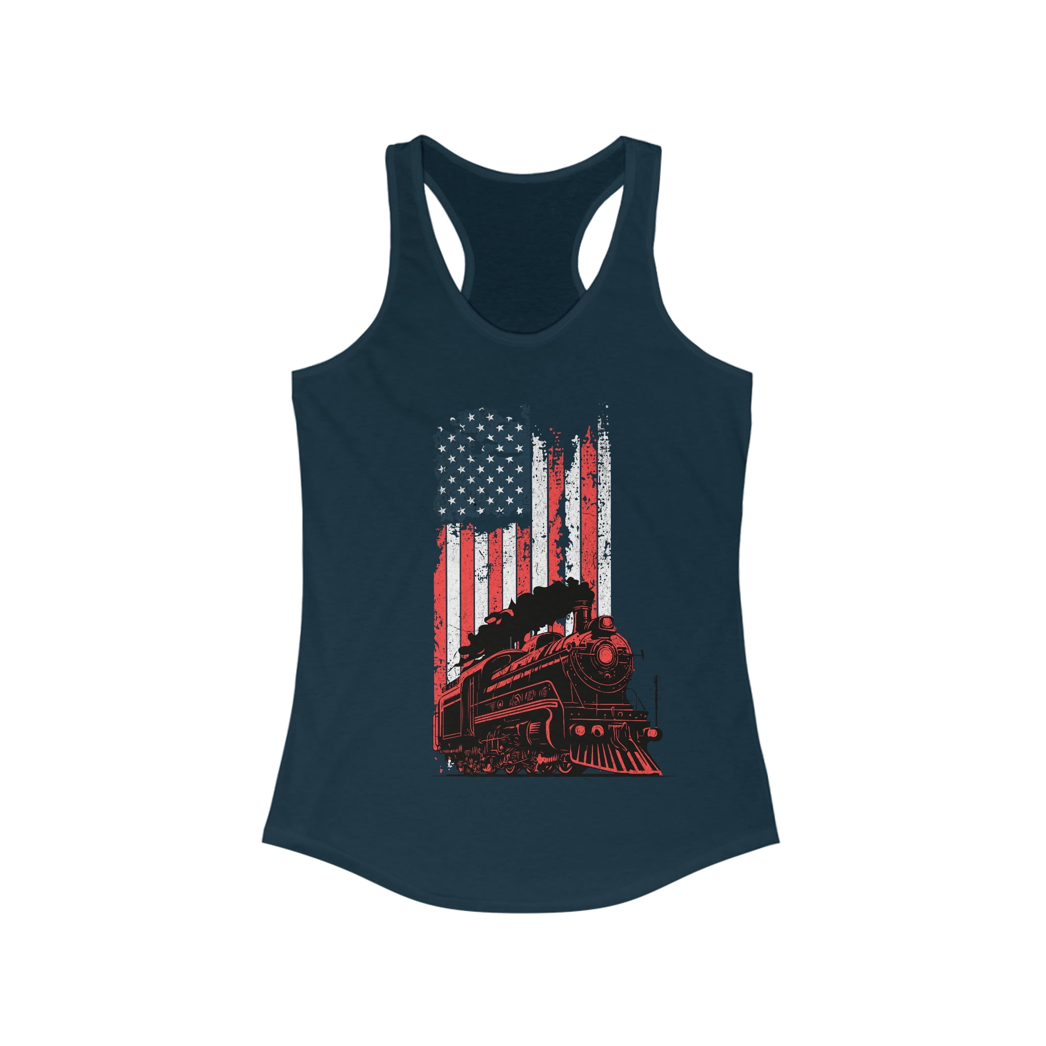 Train Vintage Women's Racerback Tank, Train Locomotive Engine American ...