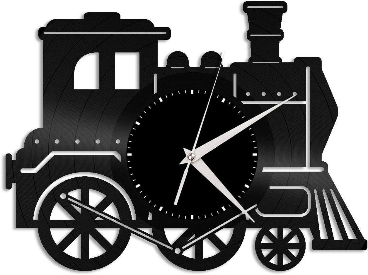 Train Vinyl Wall Clock,Vinyl Record Clock Wall Art Unique Room ...