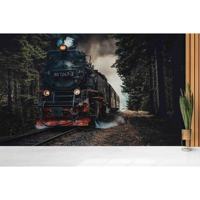 Train Wall Poster, Bright Wallpaper, Paper Wall Art Wallpaper Wall Art ...
