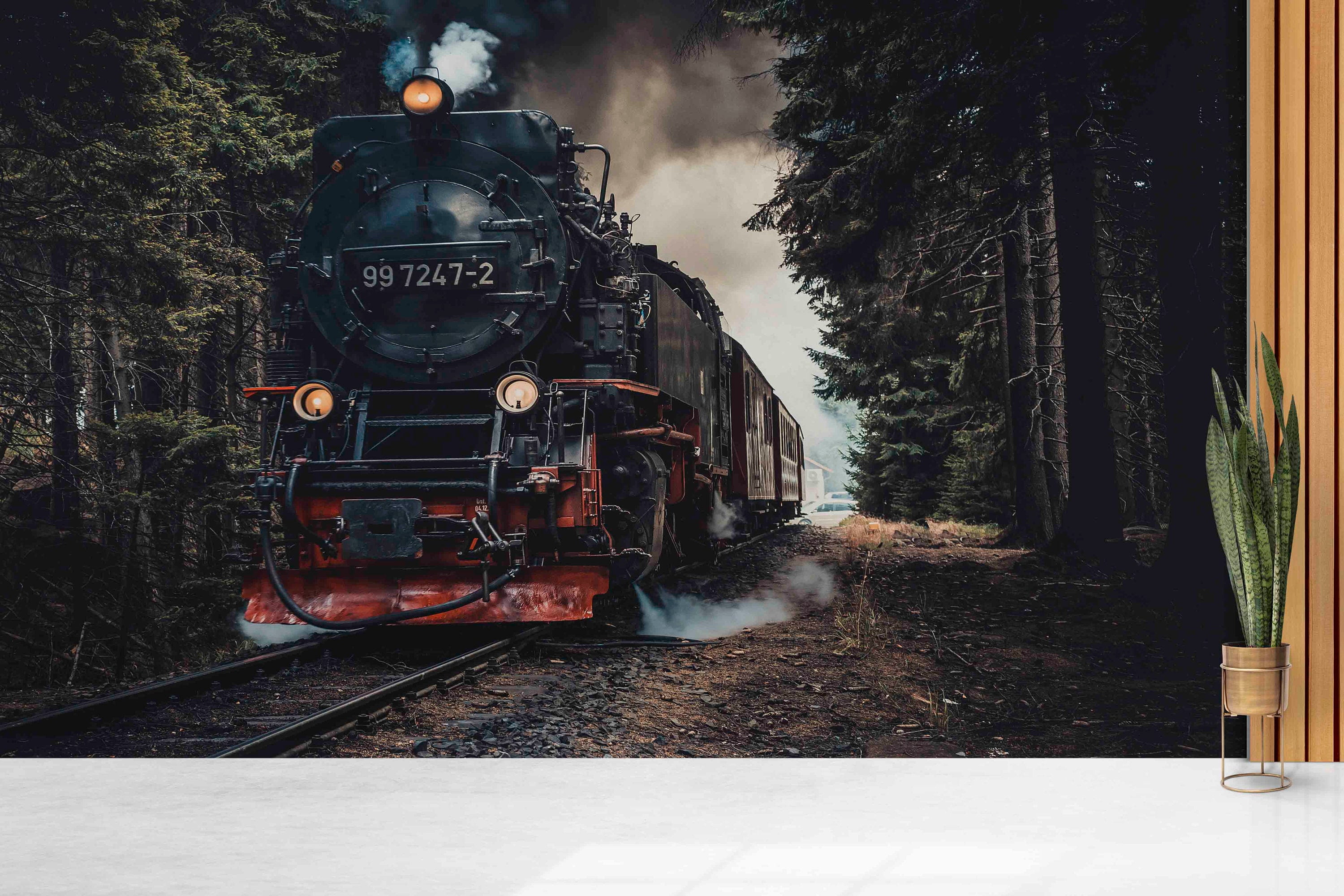 Train Wall Poster, Bright Wallpaper, Paper Wall Art Wallpaper Wall Art ...