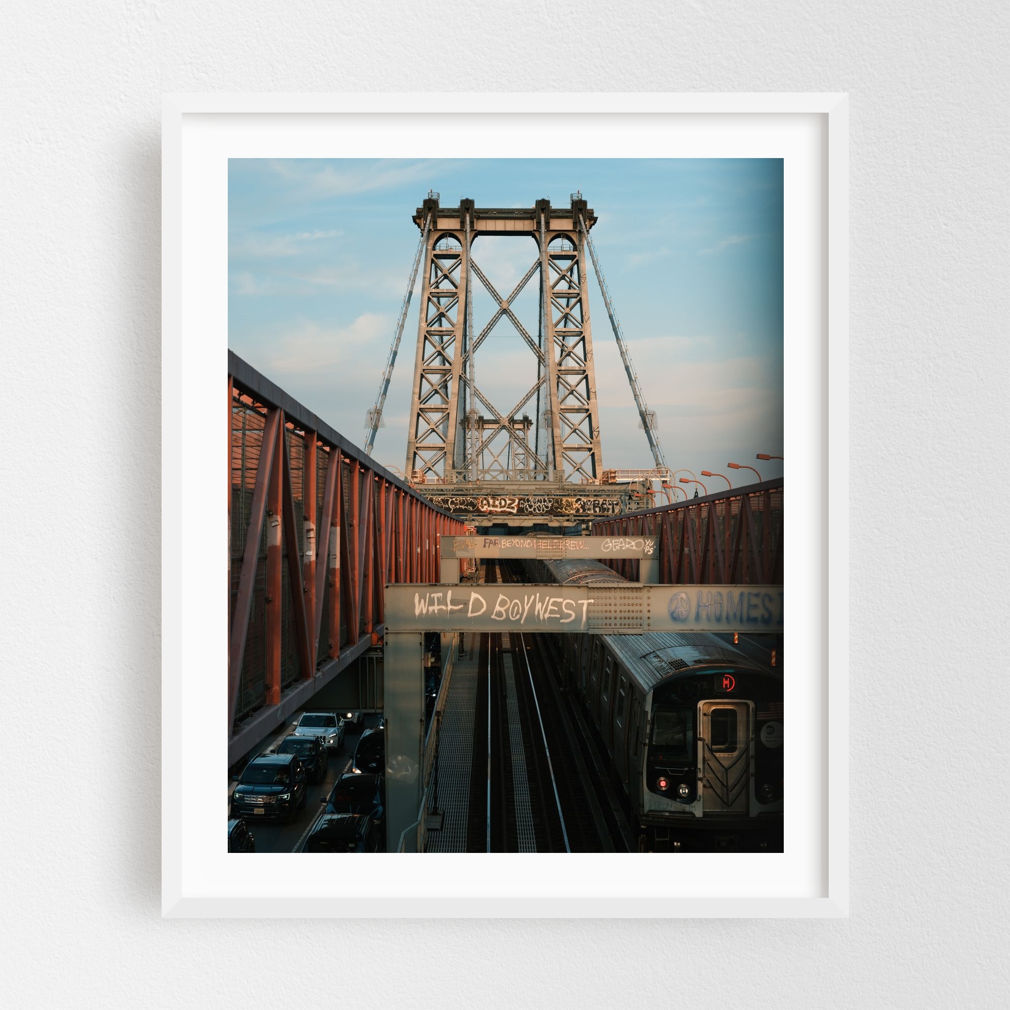 Train on the Williamsburg Bridge 01 - Brooklyn New York Photography Bridge Graffiti City ...