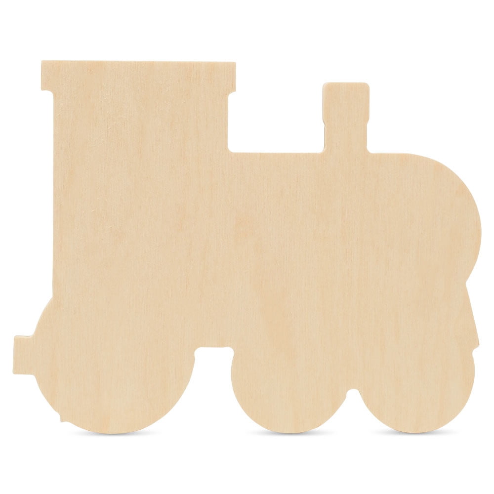 Train Wood Cutouts 6-1/2 x 8-inch, Pack of 10 Wooden Crafts to Paint ...