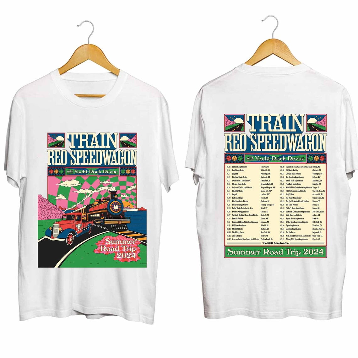 Train and Reo Speedwagon - The Summer Road Trip 2024 Tour Shirt, Train ...
