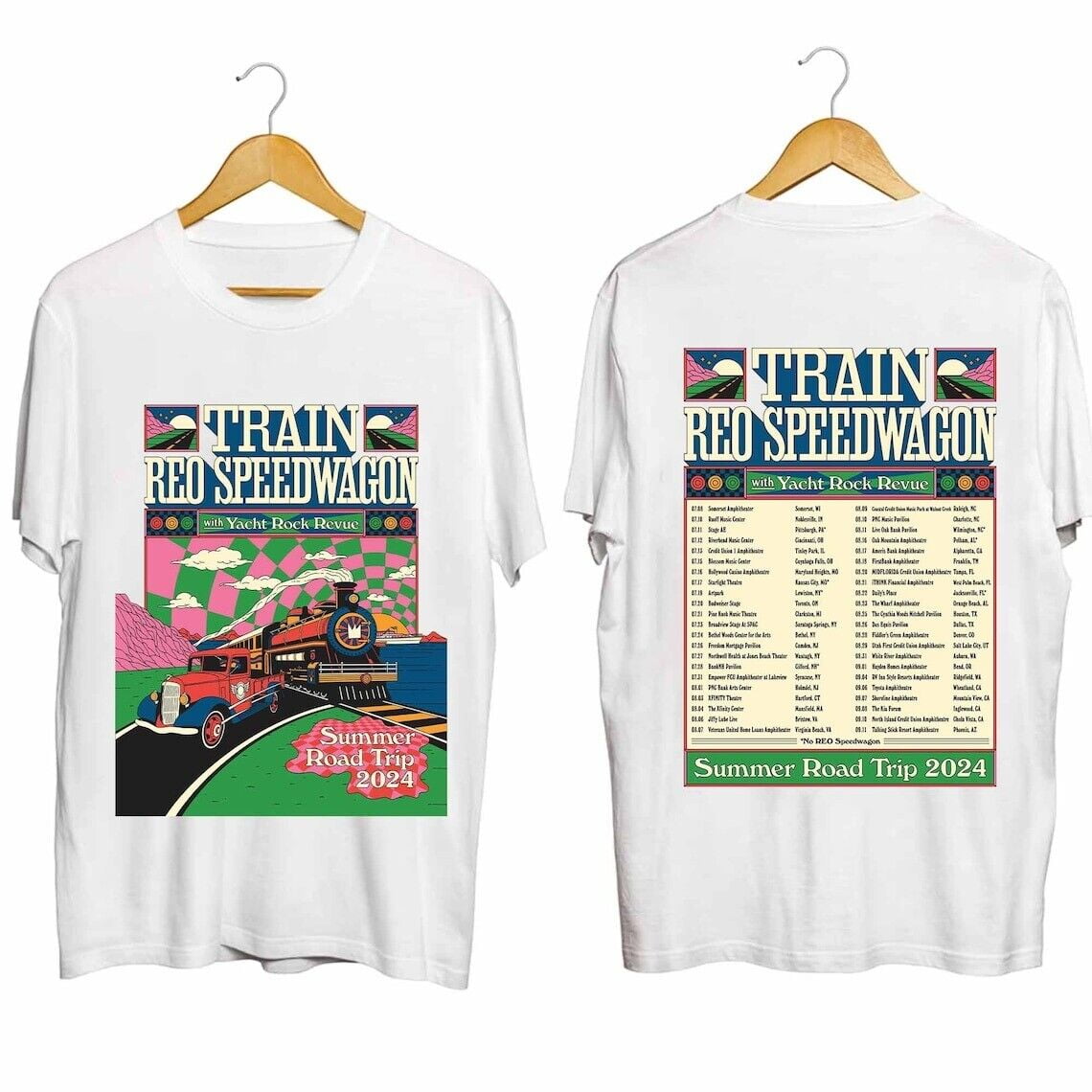 Train and Reo Speedwagon - The Summer Road Trip 2024 Tour Shirt ...
