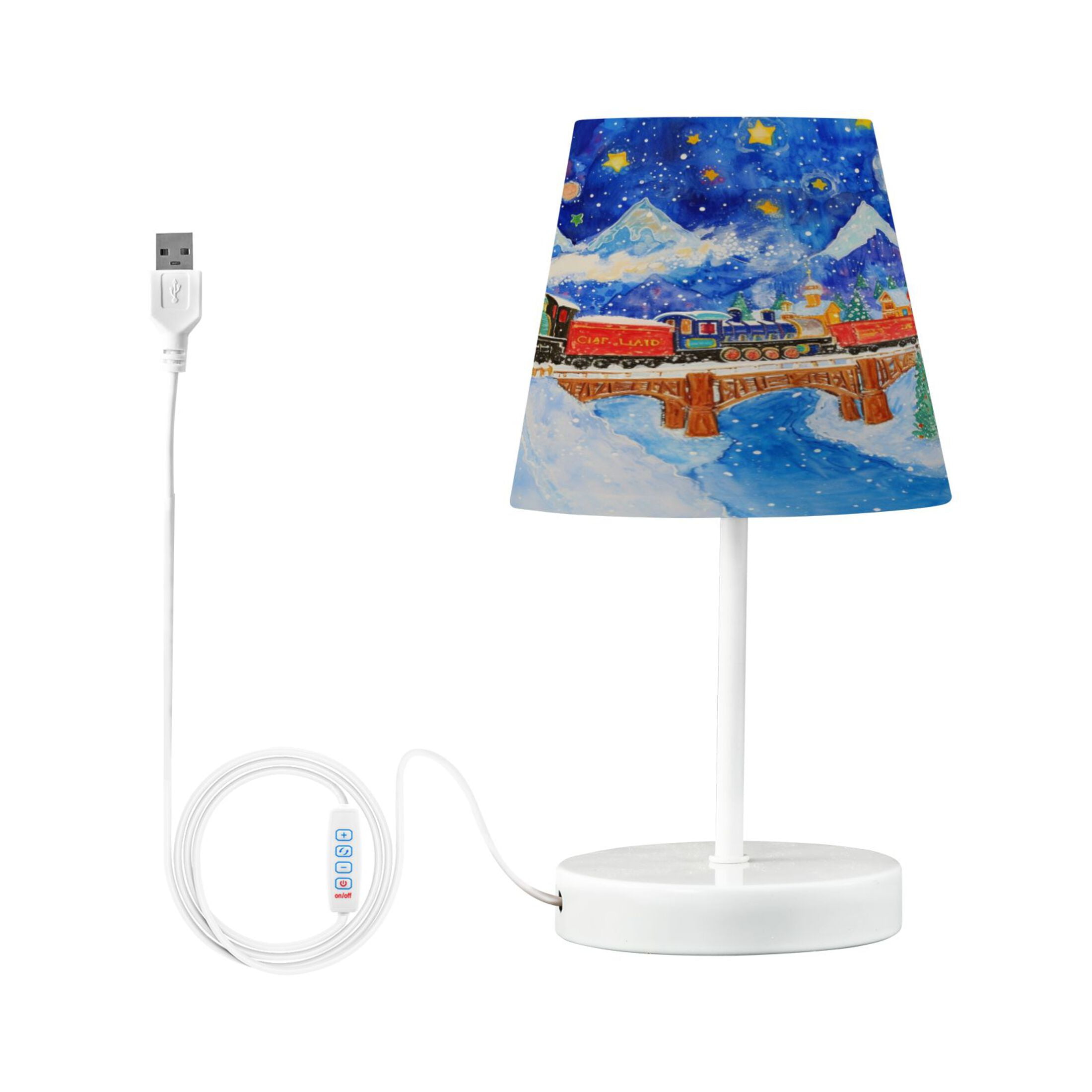Train in Winter Desk Lamp LED Table Nightstand Lamps with 3 Color ...