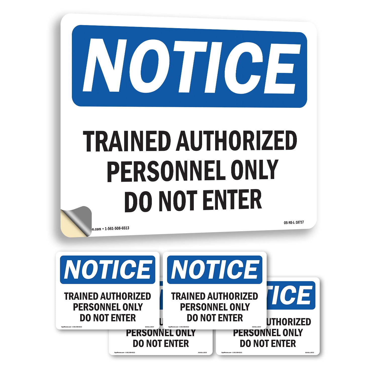 Trained Authorized Personnel Only Do Not Enter OSHA Notice Vinyl Decal ...