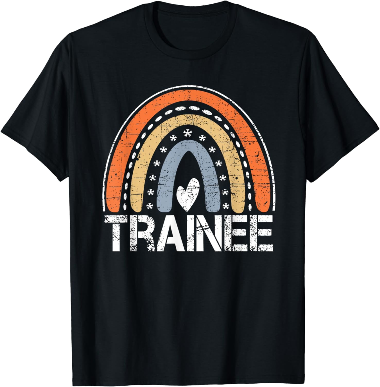 Trainee Funny Job Title Worker Vintage Rainbow Trainee T-Shirt ...