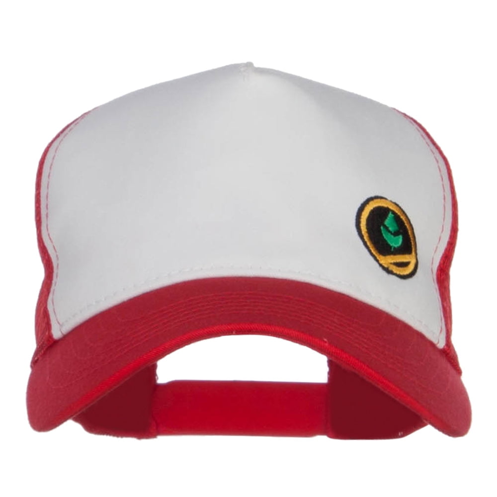 Trainer Red Poke Monster Embroidered Mesh Cap - White Red OSFM ...