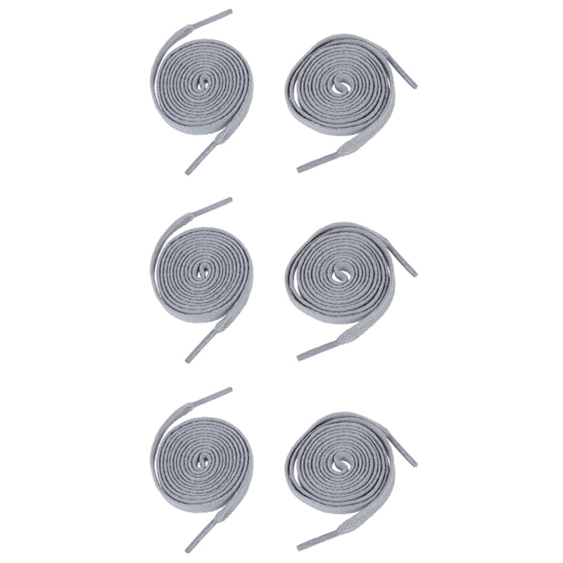 Trainers Plastic Tips 52.4 Long Grey Flat Wide Shoe Laces Strings 6Pcs ...