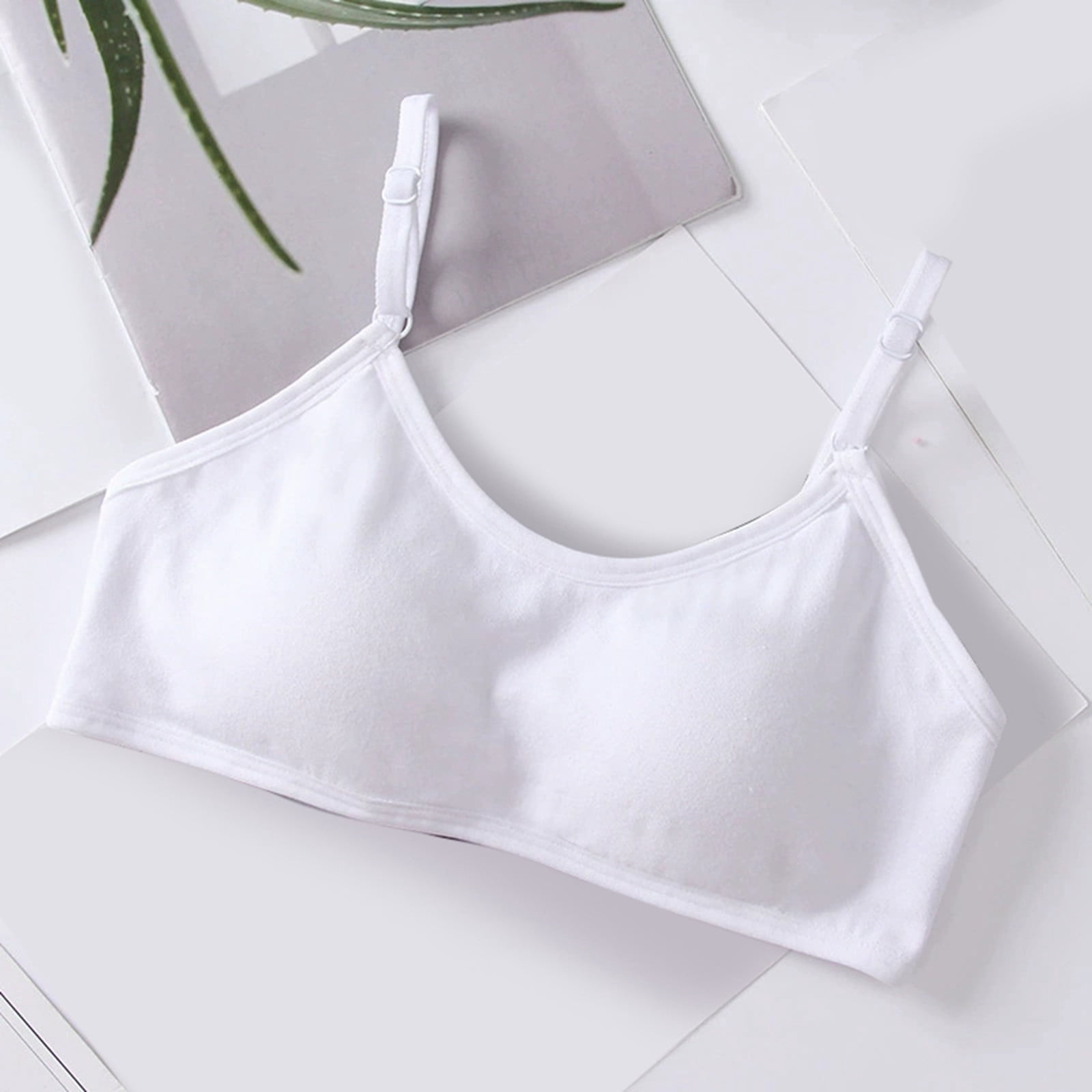 Training Bras for Girls Seamless Adjustable Cotton Cami Bralettes 7-14Y ...