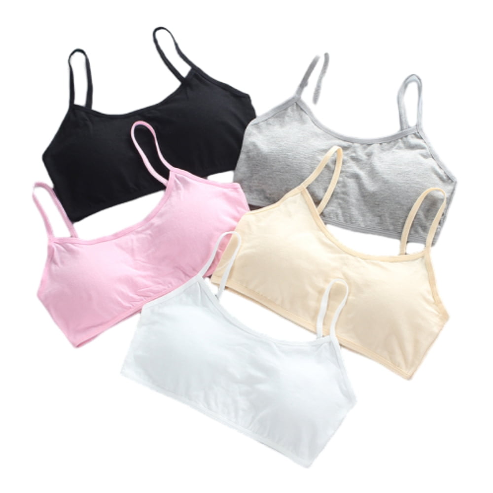 5 Pack Training Bras for Girls Seamless Breathable Straps Little Girl ...