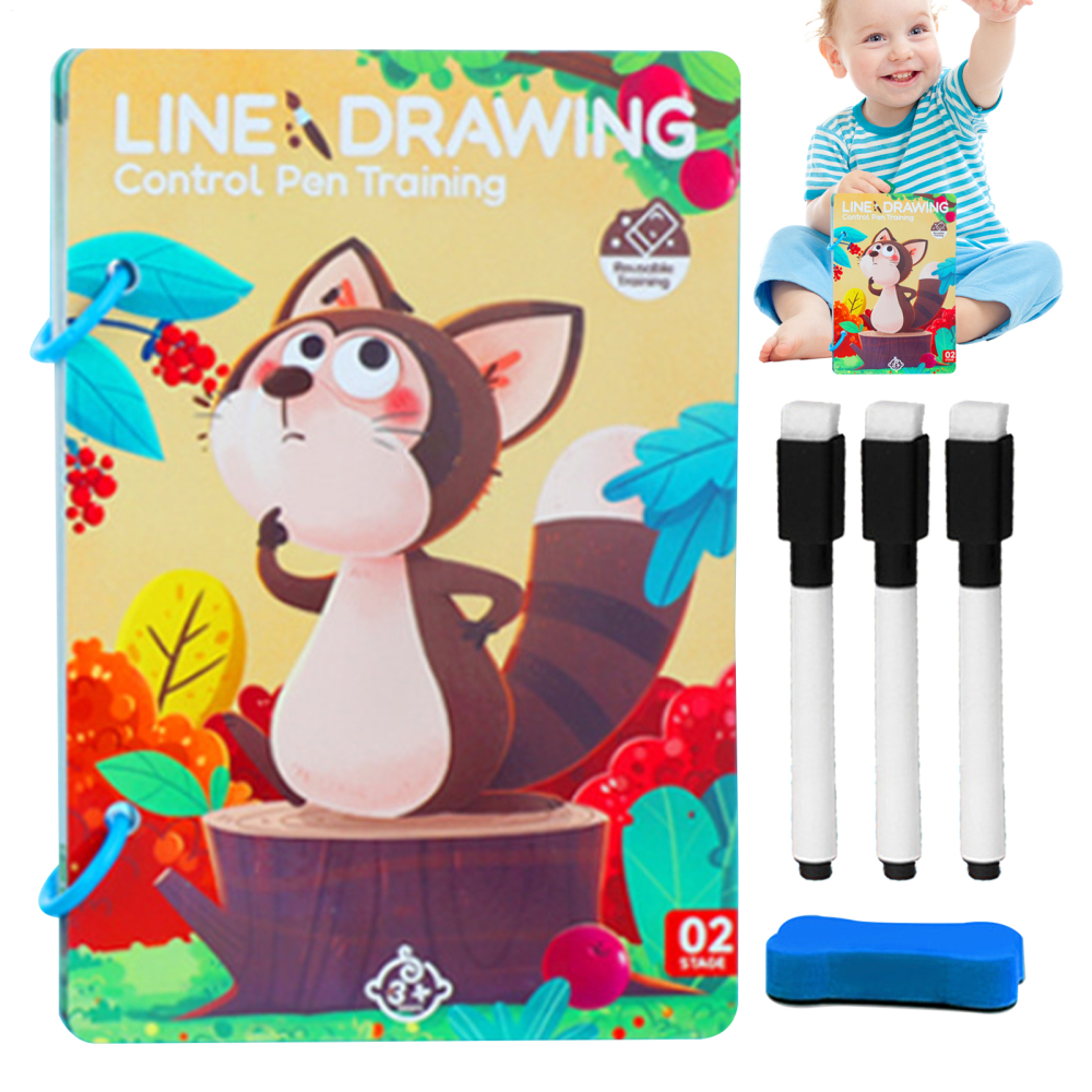 Training Cards Pen Control Reusable Early Education Pen Control Game ...