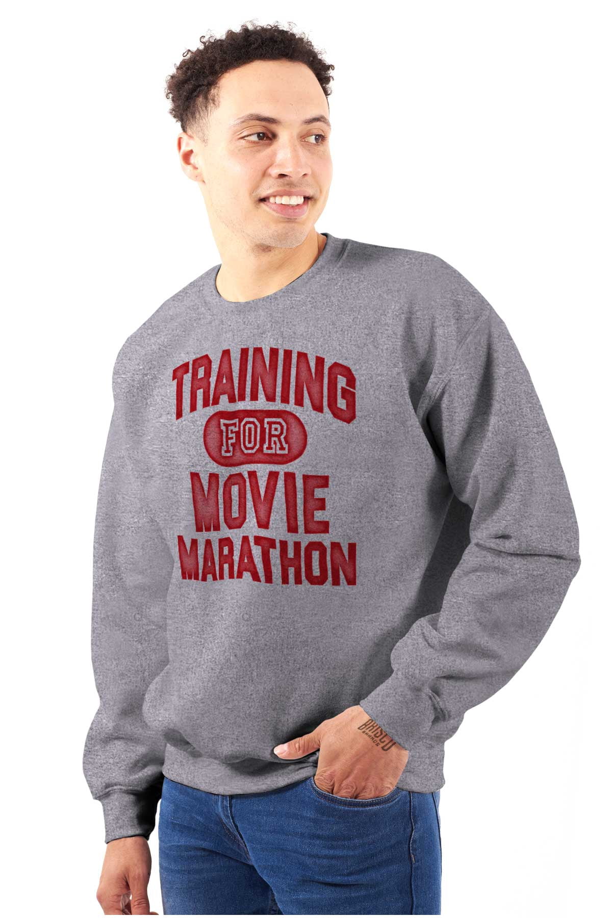 Training For Movie Marathon Unisex Plus Fleece Graphic Sweatshirt ...