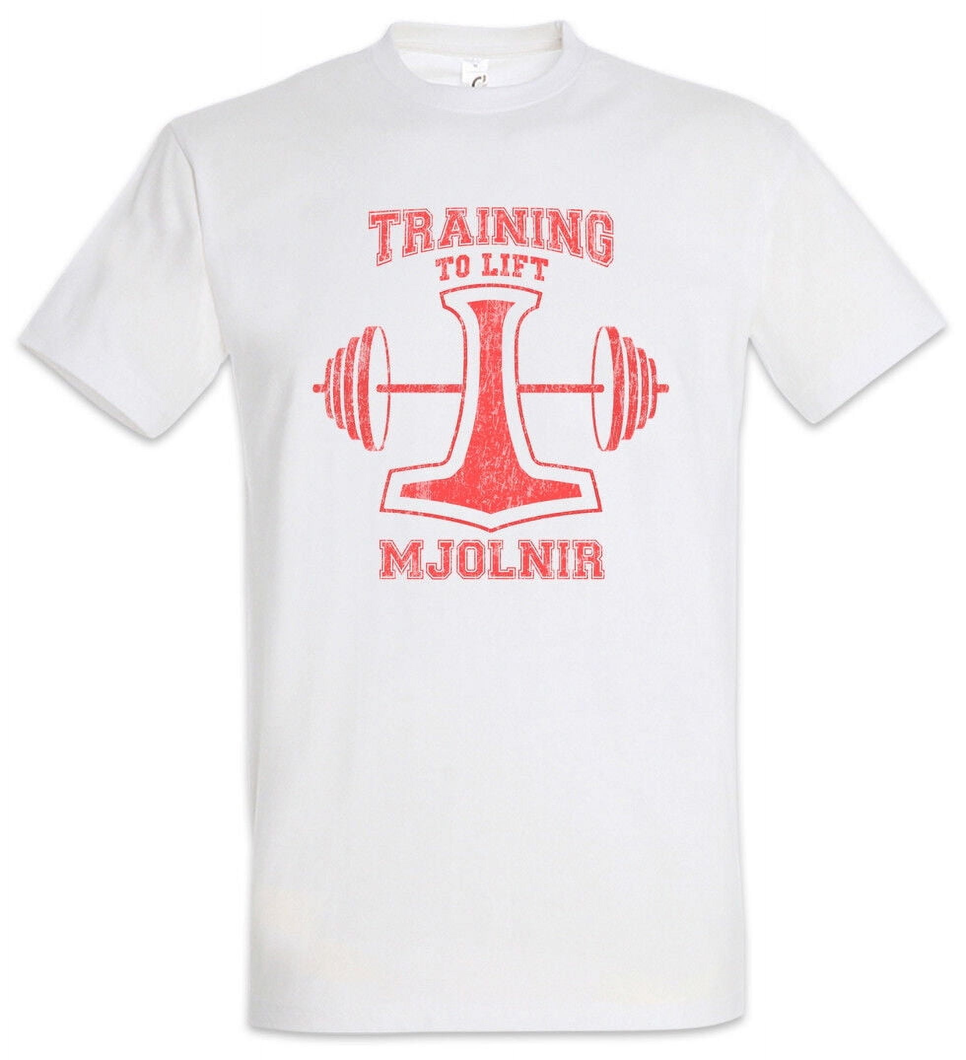 Training To Lift Mjolnir T-Shirt Fun Weightlifting Viking Vikings Thors ...