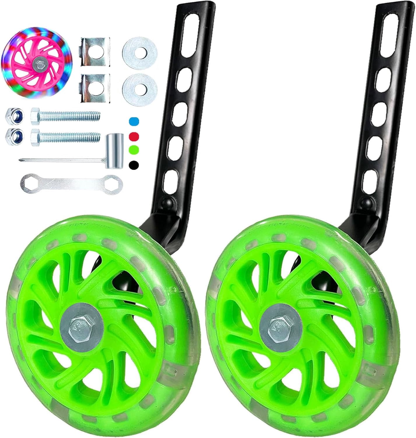 Training Wheels for Bicycle,Flash Mute Wheel Compatible for Bikes of 12 ...
