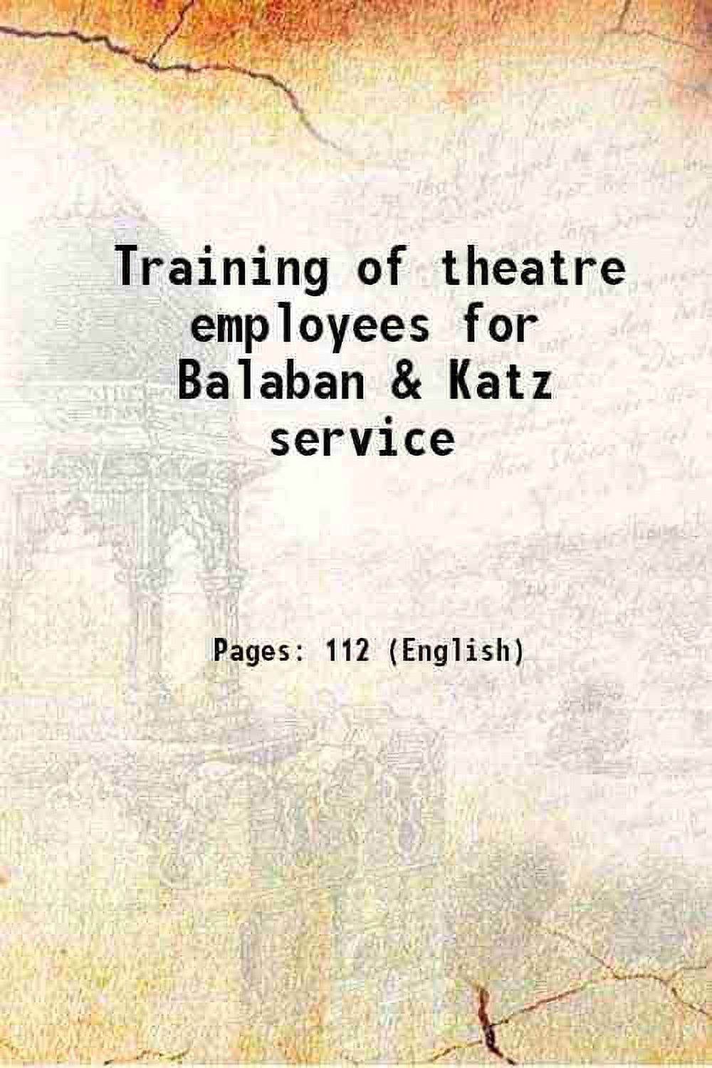Training of theatre employees for Balaban & Katz service 1926 - Walmart.com