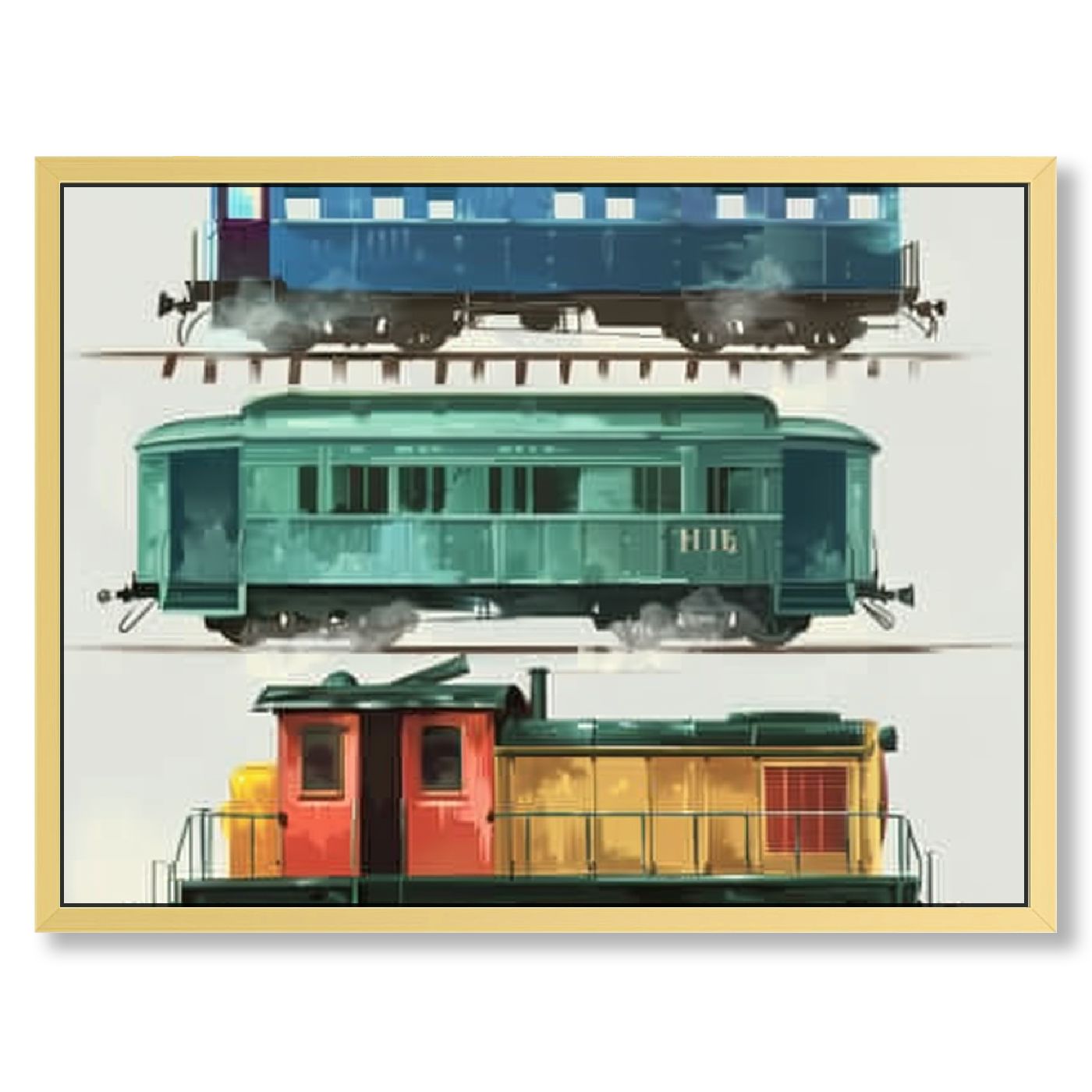 Trains Decor, Canvas Poster Wall Art Hanging Decor Print, Train Chart ...