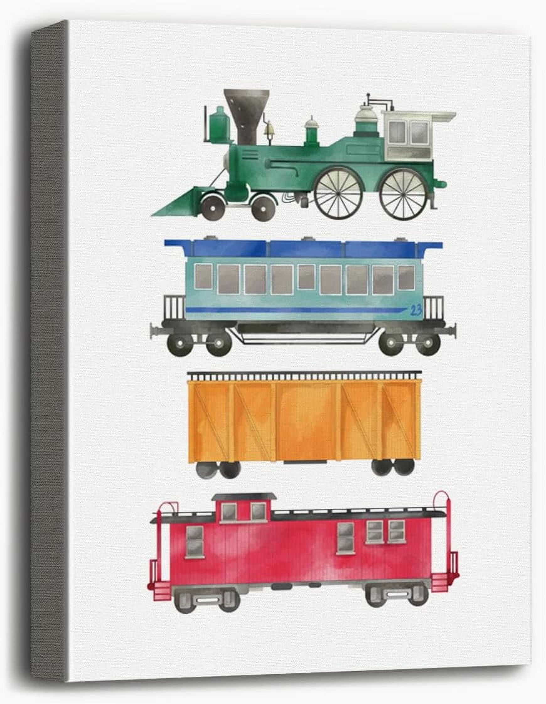 Trains Decor, Canvas Poster Wall Art Hanging Decor Print, Train Chart ...