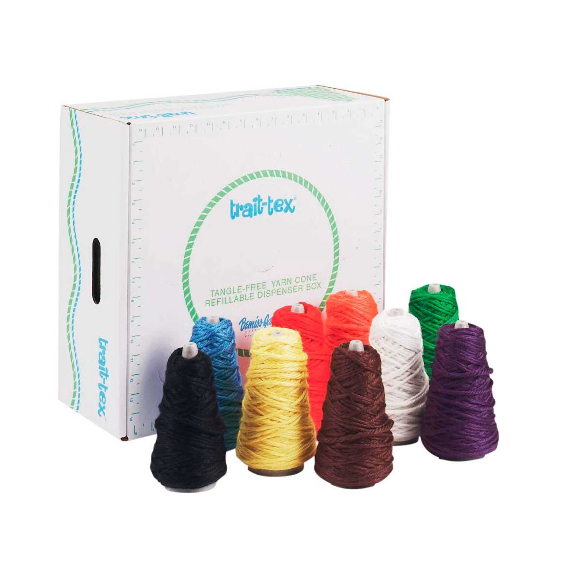 Trait Tex Acrylic Washable Jumbo-Weight Yarn Cone Set, 720 yd Dispenser ...