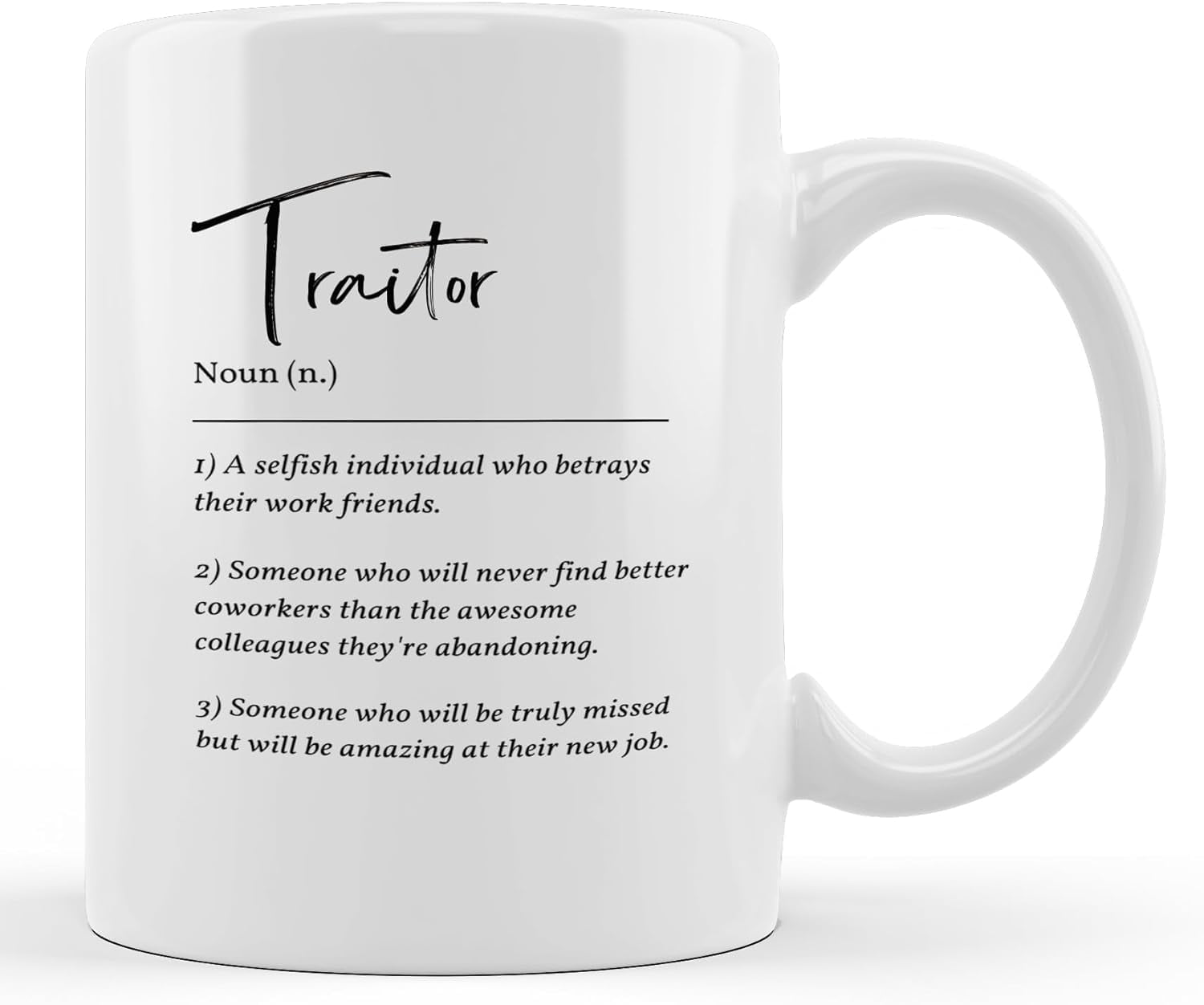 Traitor Definition Coffee Mug - Coworker Leaving Gifts for Women Men ...