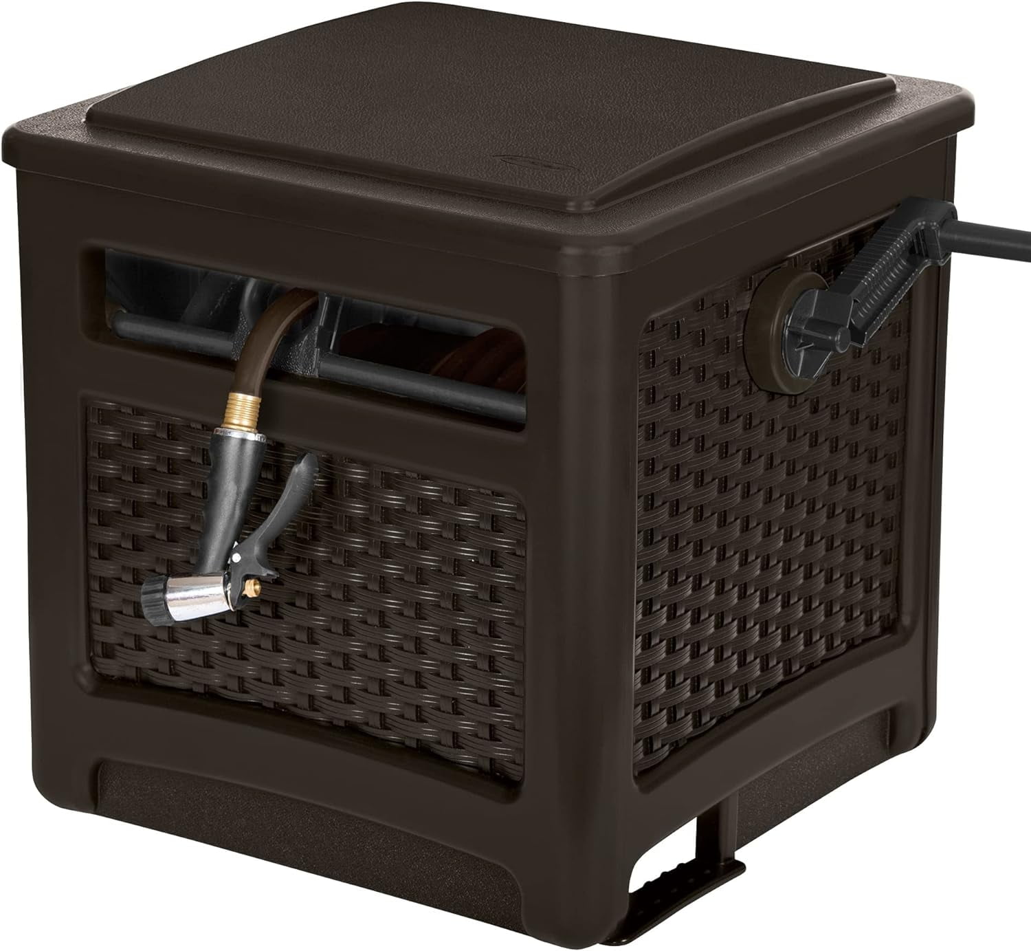 Trak Wicker Garden Hose Reel Guide, Hideaway, Weather-resistant, 225 ft ...