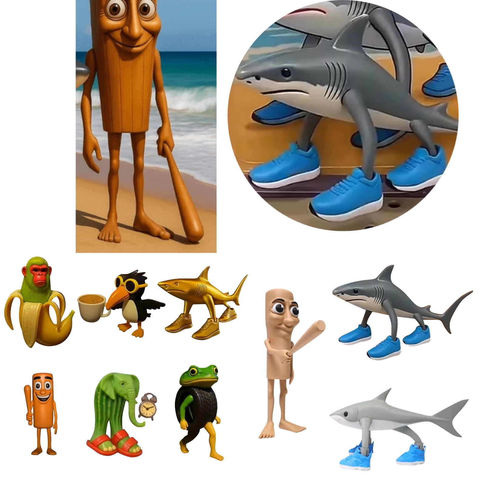 Tralalero Tralala 5 Inch Italian Brainrot Action Figures Shark Figurine ...