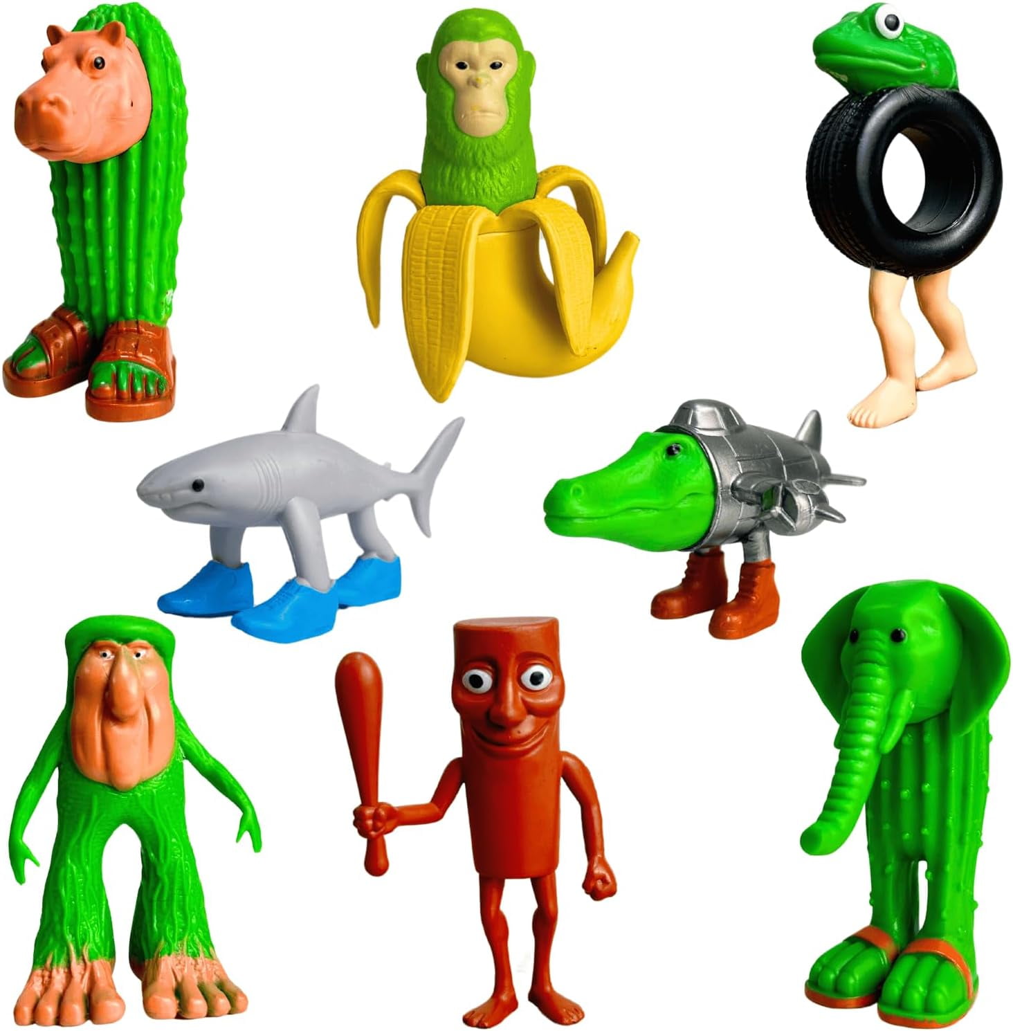 Tralalero Tralala Action Figure, 8PCS Italian Brainrot Meme Shark Figures Toys, Collectible ...
