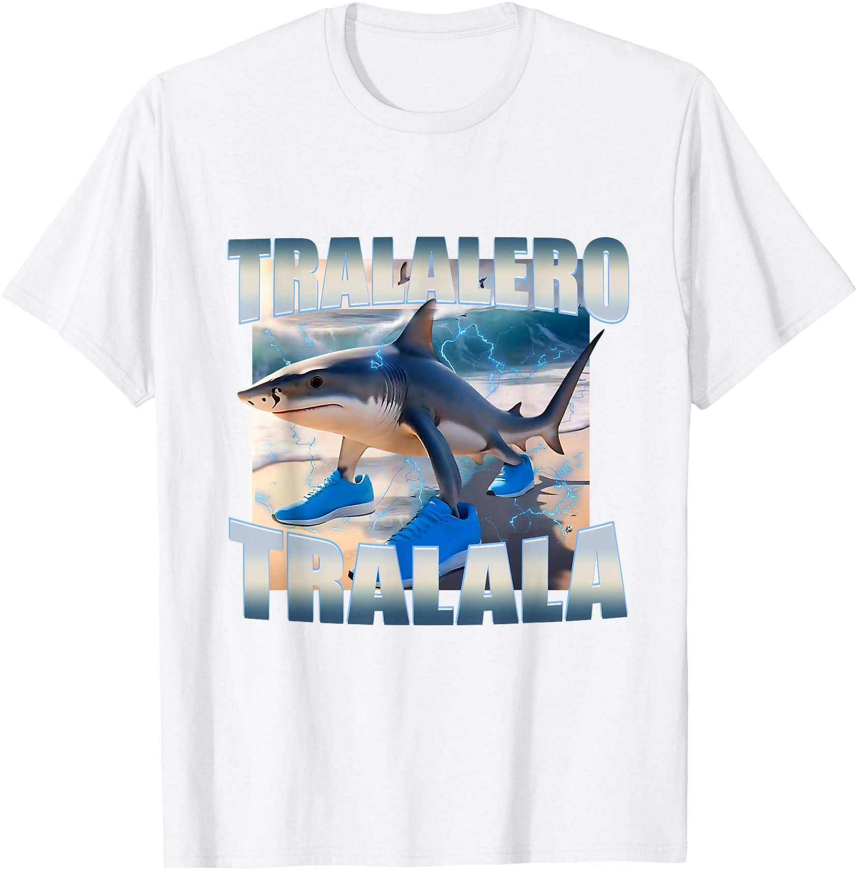 Tralalero Tralala Bootleg Brainrot Italian Brainrot Meme T-Shirt,White ...