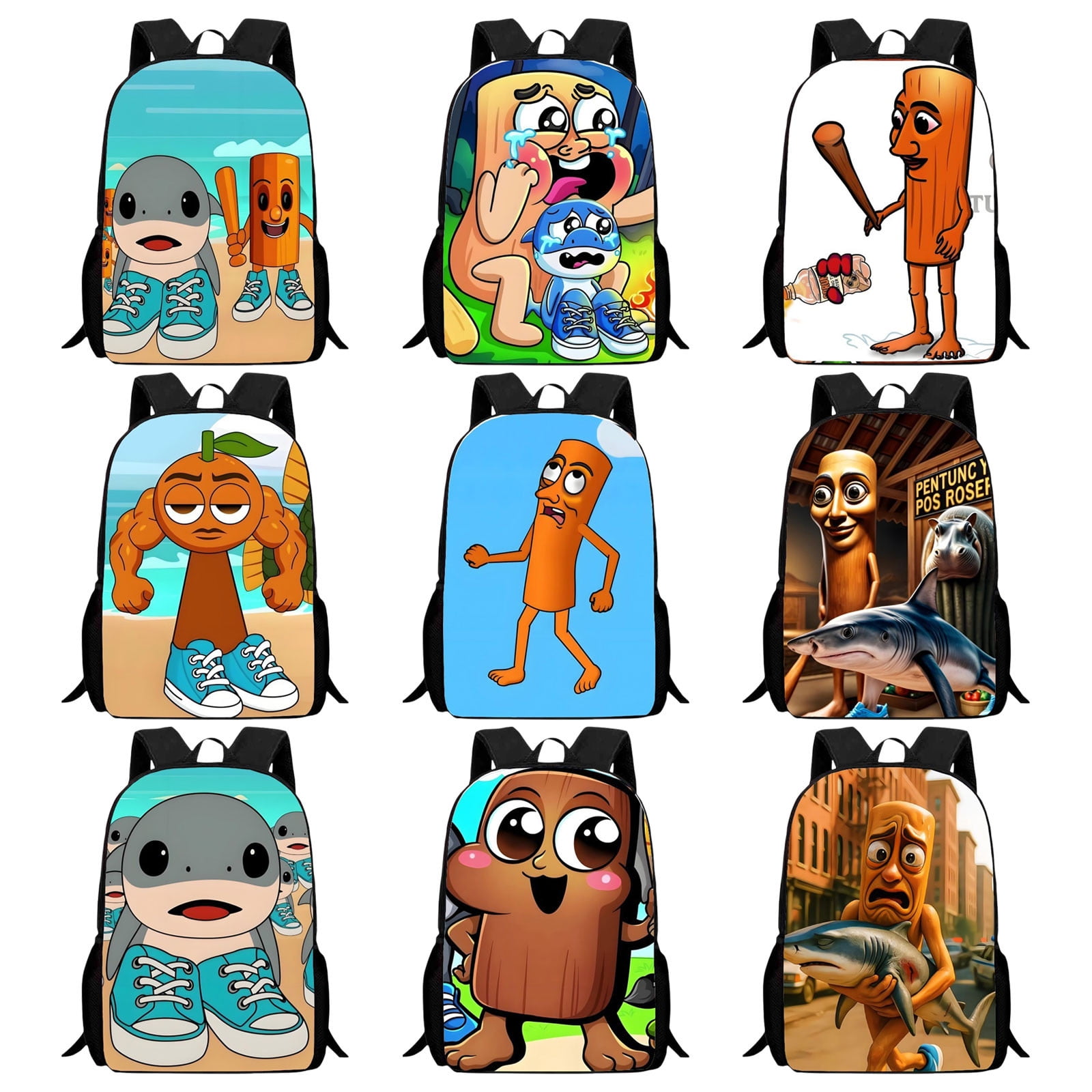 Tralalero-Tralala Brainrot Merch Bag Italian Brainrot School Bag, Large ...