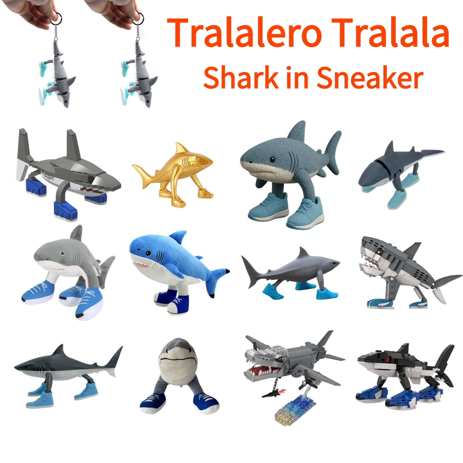 Tralalero Tralala Italian Brainrot Action Figures 5 Inch Italian ...