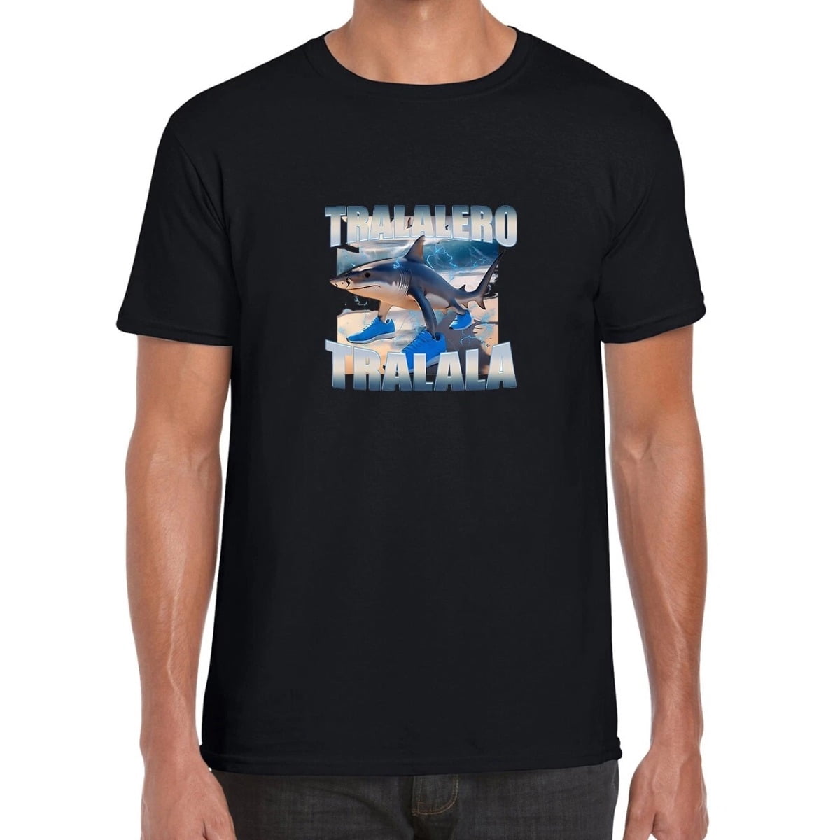Tralalero Tralala Shark Italian Brainrot Funny Meme Printed Cotton T ...