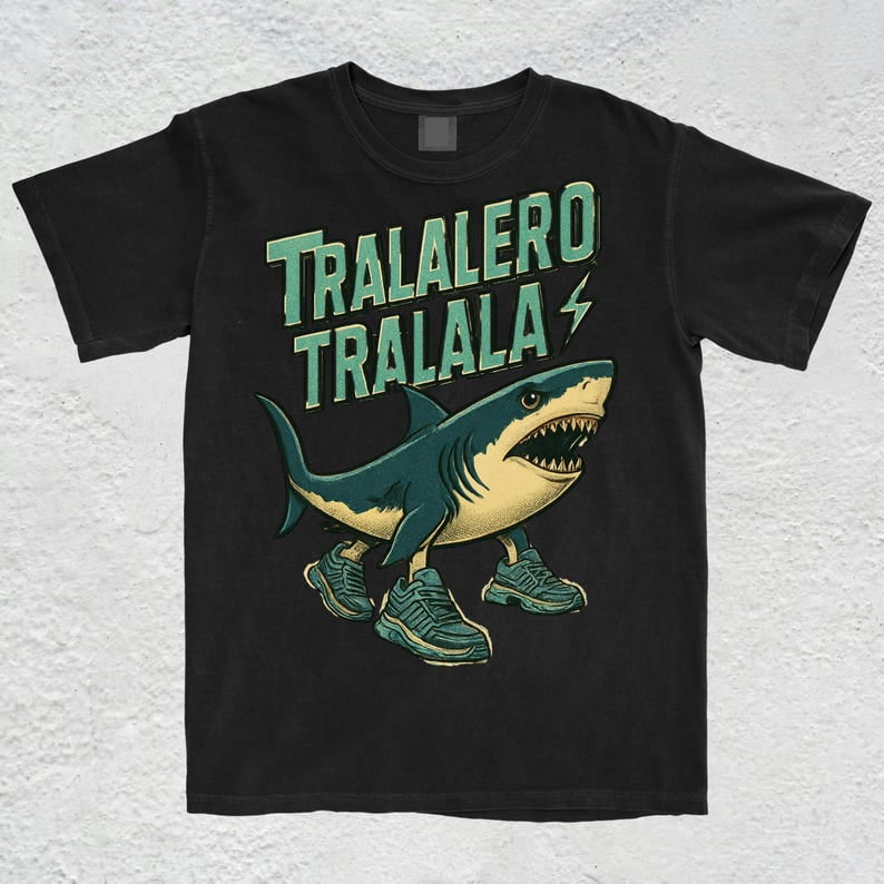 Tralalero Tralala Shark Meme T-shirt, Brain Rot, Stupid Shirt, Funny ...