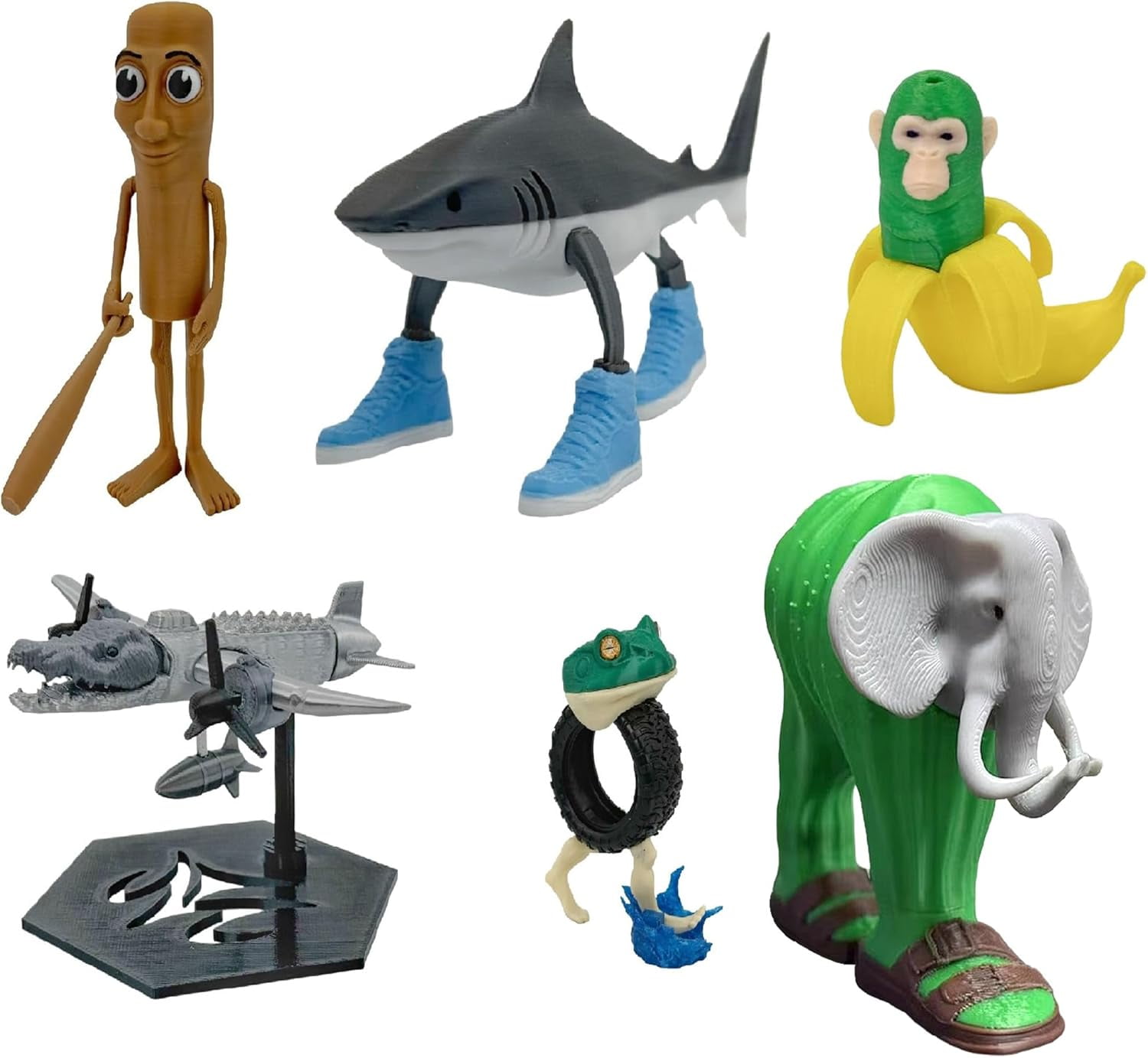 Tralalero Tralala Shark Toys, Italian Brainrot Animals Toys Funny Tung ...