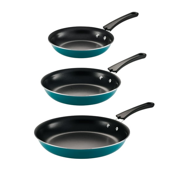 Porcelain Enamel Non Stick 3-Pack Frying Pans, Skillet Set with ...