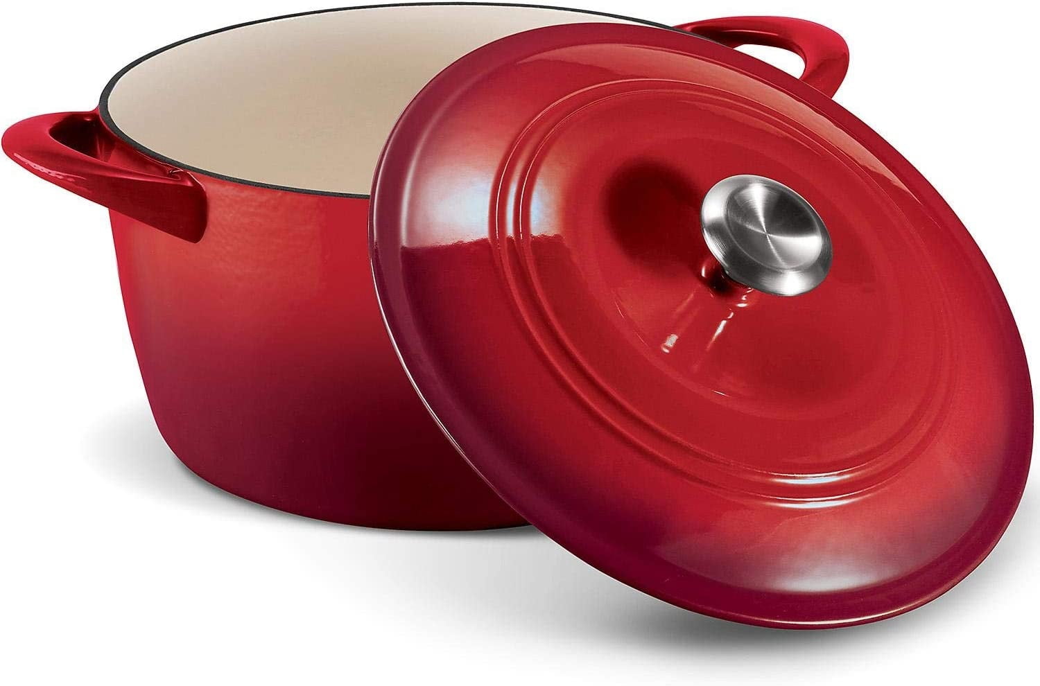Tramontina Enameled Cast Iron 7-Qt. Dutch Oven, Induction Coated, Red ...