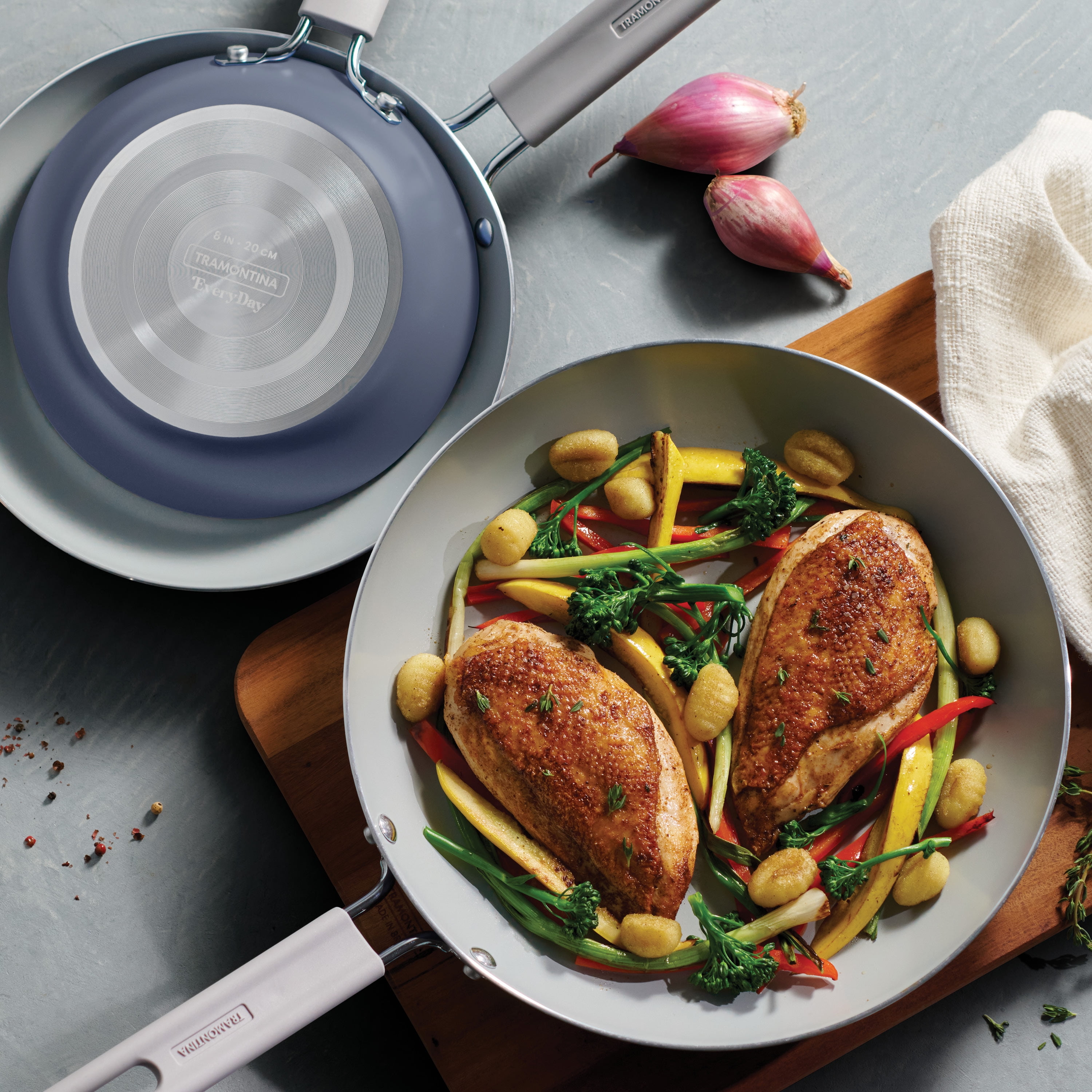 Tramontina EveryDay 3 Pk Ceramic Fry Pans Blue - Bering Sea - Walmart.com