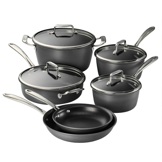 Tramontina Gourmet 10 Pc Hard Anodized Aluminum Nonstick Cookware Set ...