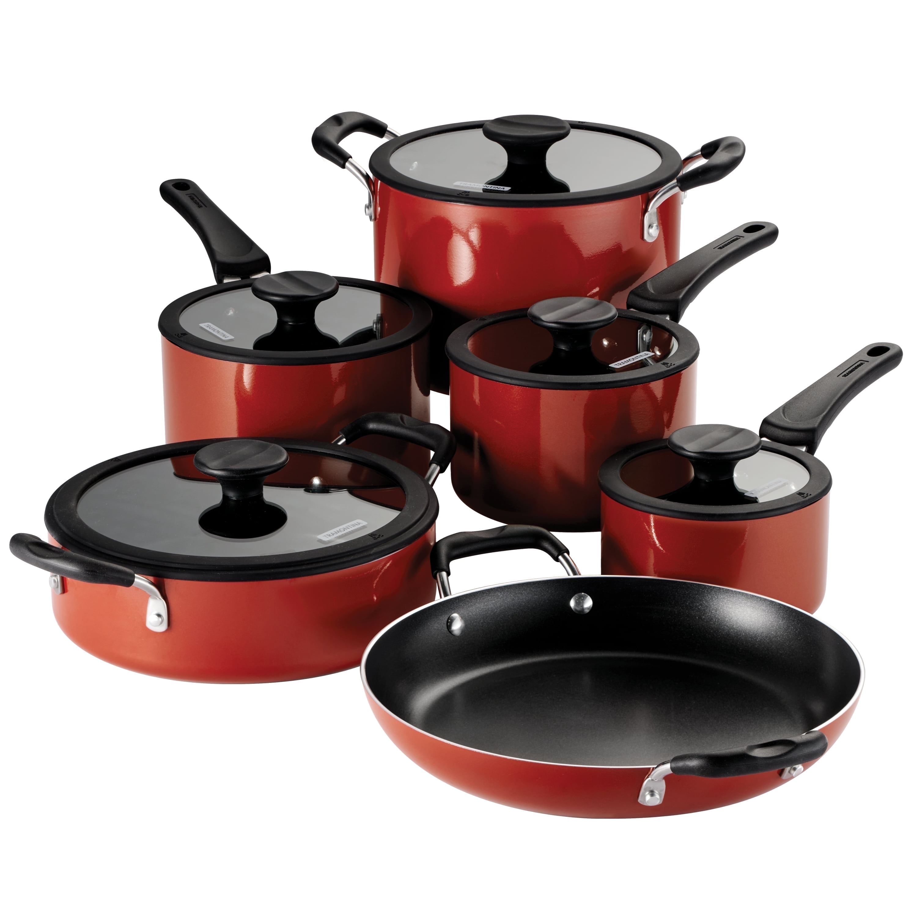 Tramontina Nesting 11-Piece Heavy-Gauge Aluminum Nonstick Cookware Set ...