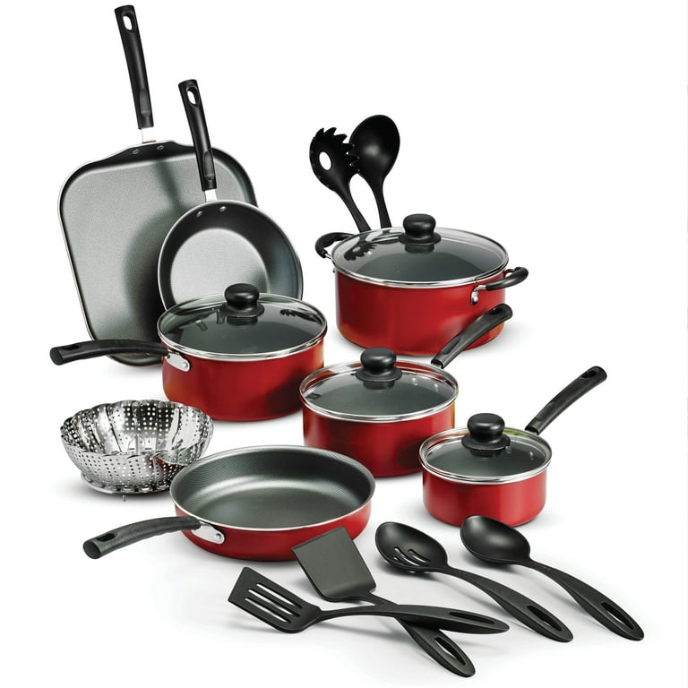 Tramontina Primaware Non stick 18 Piece Cookware Set with Stay Cool Handles Dishwasher Safe Red Walmart