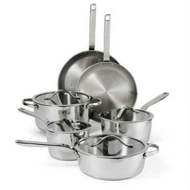 Camco Stainless Steel Nesting Cookware Set- Non Stick Pans and Pots ...