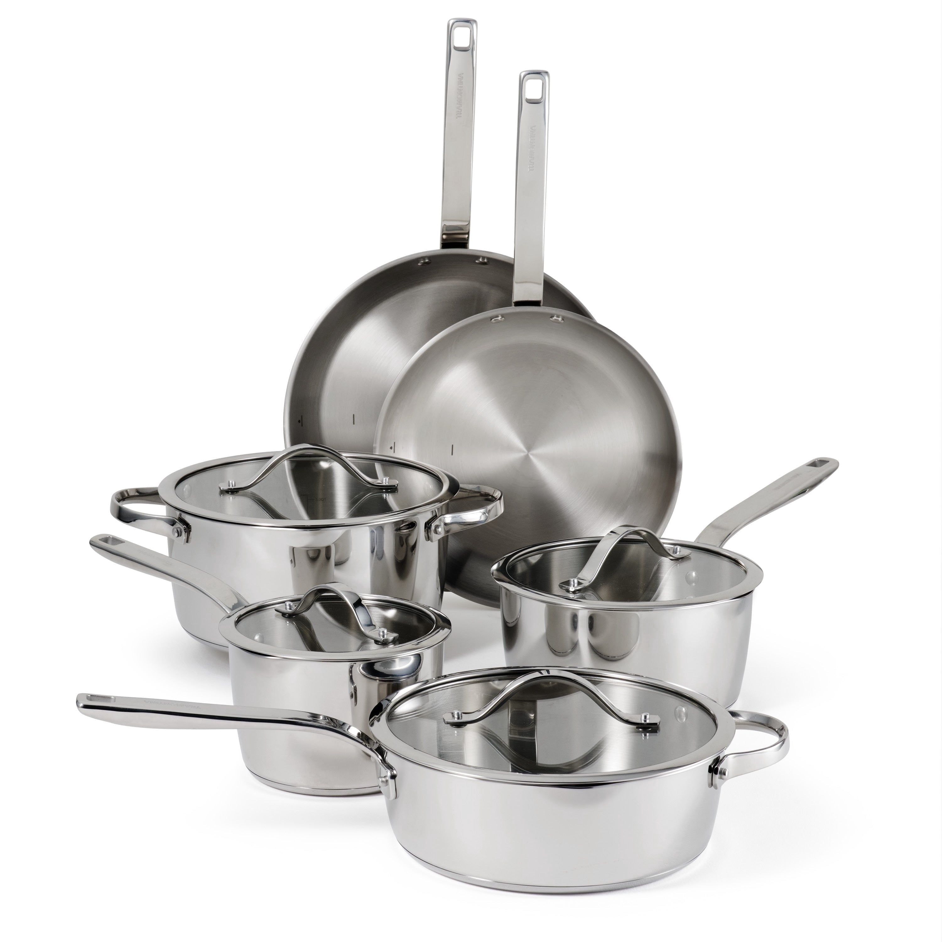 Tramontina Tempo Tri-Ply Stainless Steel 10-Piece Cookware Set ...