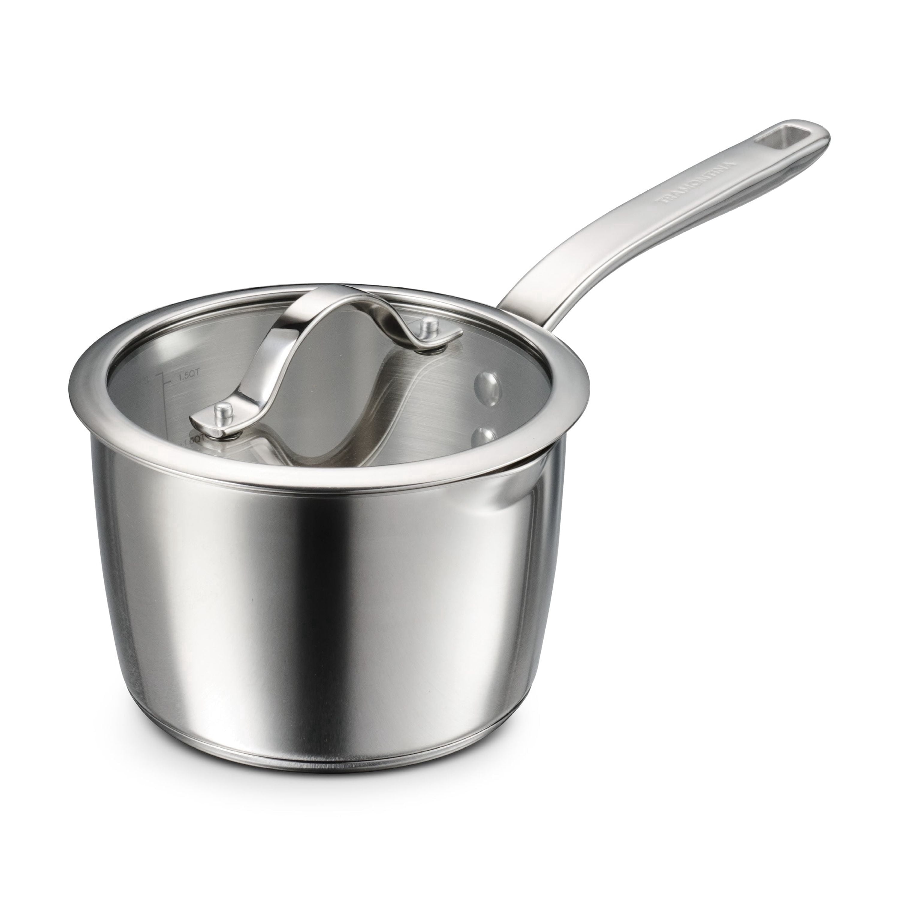 Tramontina Tempo Tri-Ply Base Stainless Steel 2-Quart Sauce Pan with ...