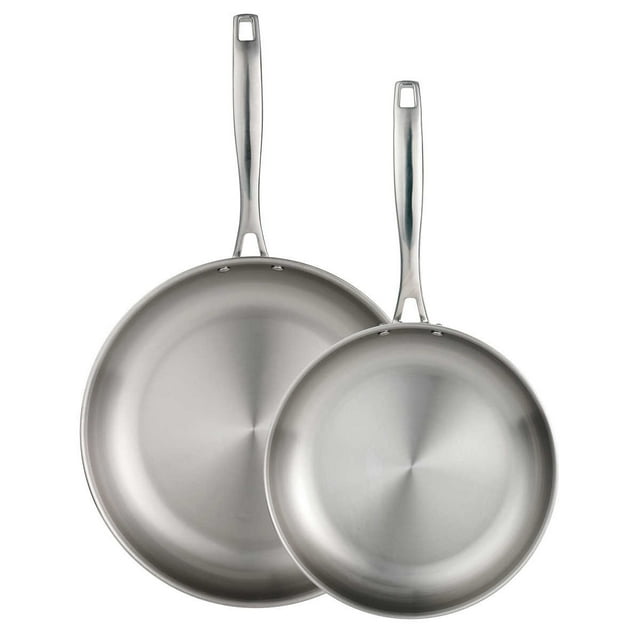 "Tramontina Tri-Ply Clad Stainless Steel 2 Piece Fry Pan Set, 10"" and 12"", Oven and Dishwasher ...